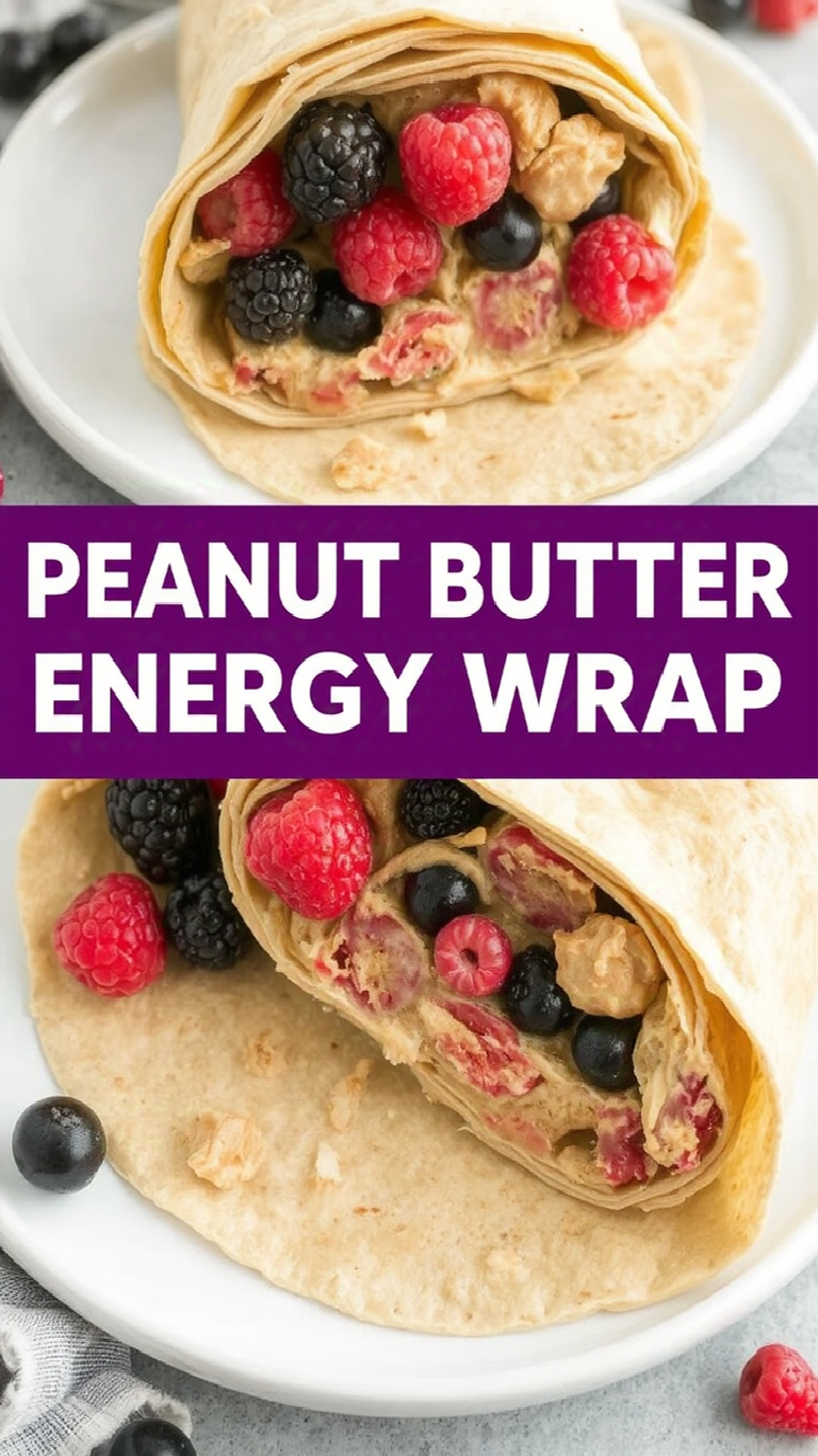 Peanut Butter & Berry Energy Wrap - Pin Your Pin