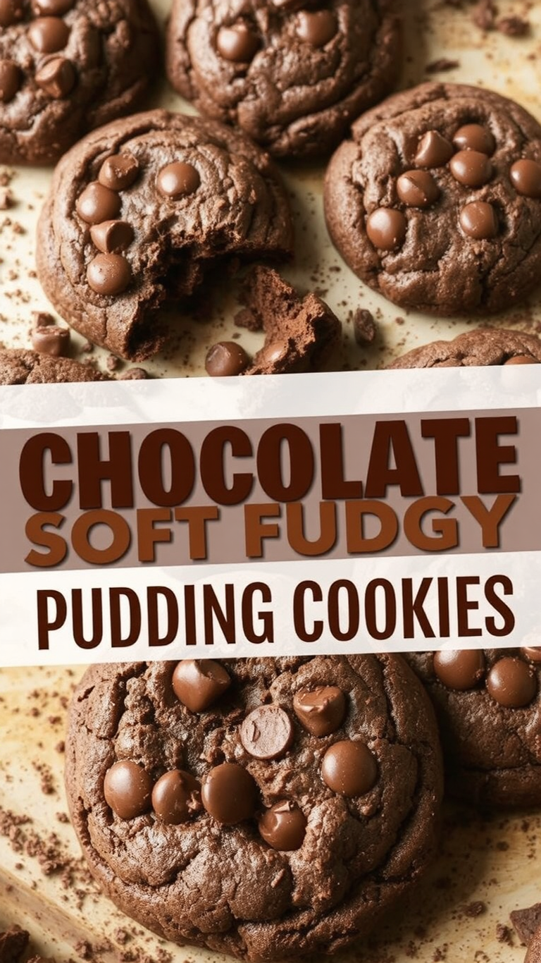 Chocolate Soft Fudgy Pudding Cookies - Pin Your Pin